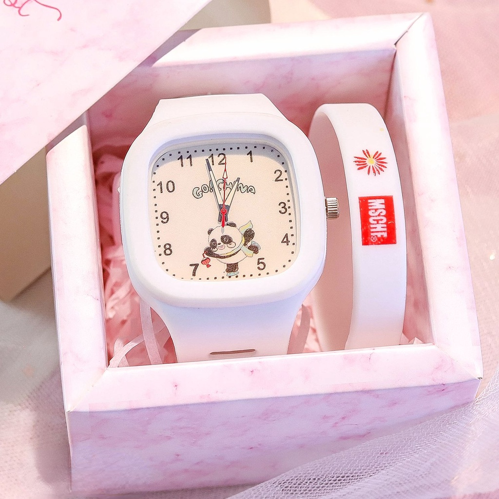 Kung Fu Panda Square Watch for Kids Boys Girls Silicone Simple Fashion ...