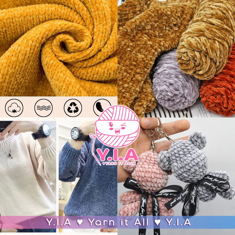 Yia Cl A Velvet Chenille Polyester Yarn Woven Wool DIY Bright Line ...