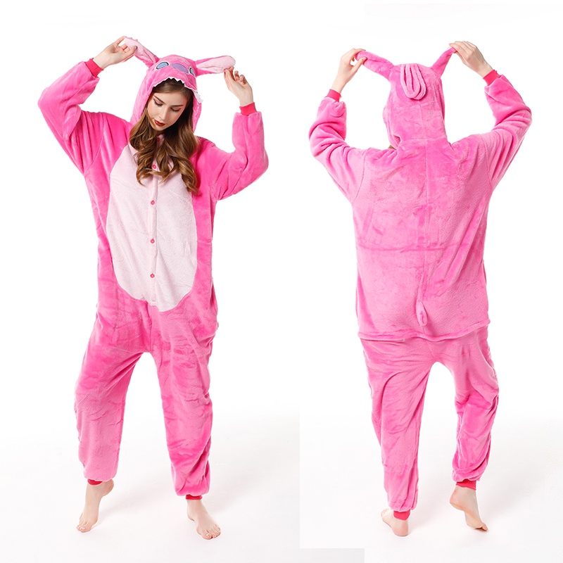 KIGURUMI Pink Stitch Onesie Panda Pajamas Cute Homewear Festival Party ...