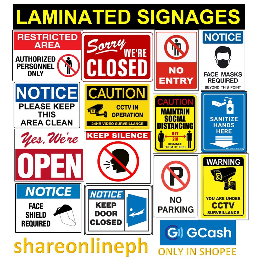 Signages A4 Size laminated High Quality | Shopee Philippines