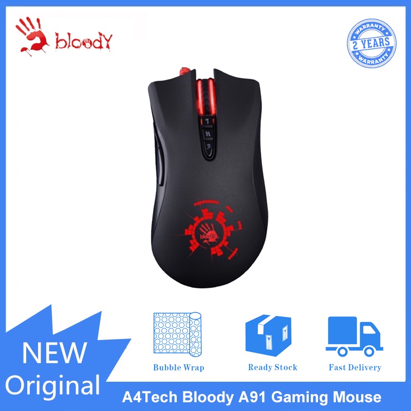 Bloody A91 USB Wired Gaming Mouse, Right-Handed, 4000 DPI, for Laptops ...