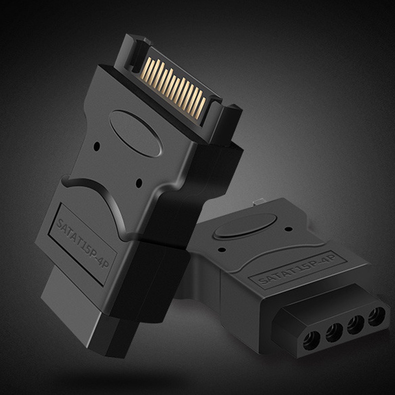 2pcs/lot 15Pin Sata Serial ATA Male to Molex IDE 4 Pin Female M-F Hard ...