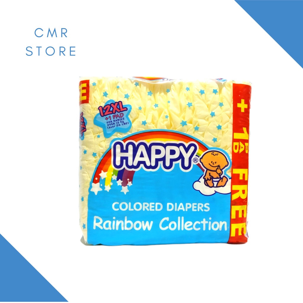 Happy Colored Baby Diaper by 12's | Shopee Philippines