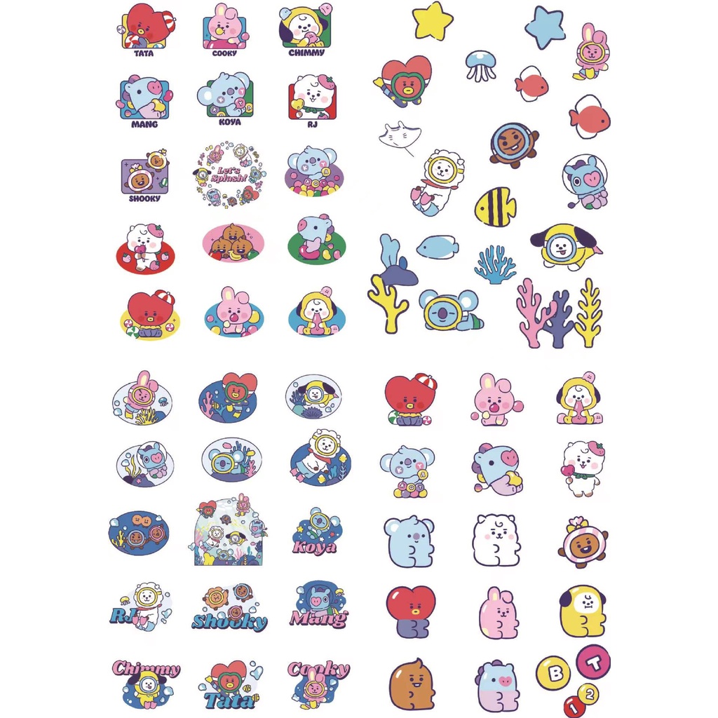 KPOP BTS BT21 Animals Vacation Sticker Decoration Diy Scrapbooking ...