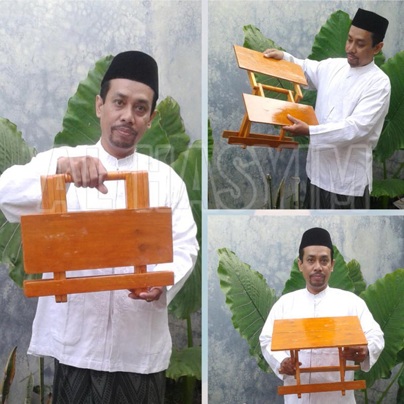 KAYU Rehal Quran rekal rekal Wooden Folding Table Learning To Recite ...