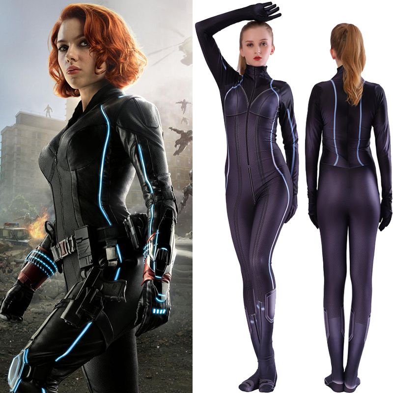 Endgame Black Widow Costume Natasha Romanoff Jumpsuit Outfits Cosplay ...