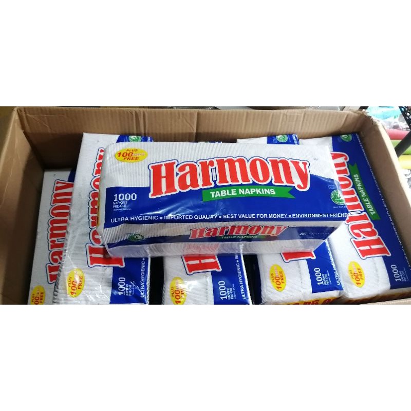 HARMONY PRE CUT TABLE NAPKINS 1,000PCS PER PACK | Shopee Philippines