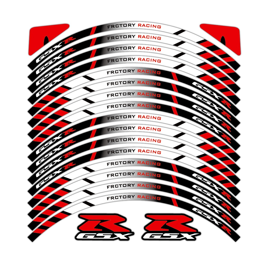 Motorcycle GSXR Wheel Stickers 17" GSXR Rim Decals Reflective Hub ...