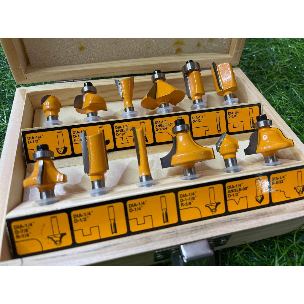 Ingco Router Bits 12PCS/SET 6mm (1/4") AKRT12141* MERVILLE | Shopee ...