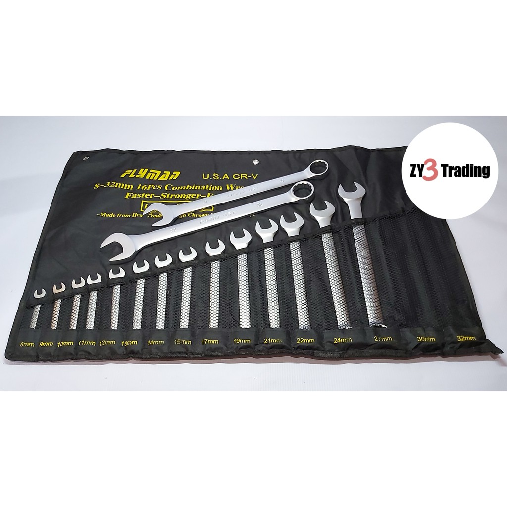 FLYMAN USA 16pcs. Combination Wrench 8-32mm | Shopee Philippines