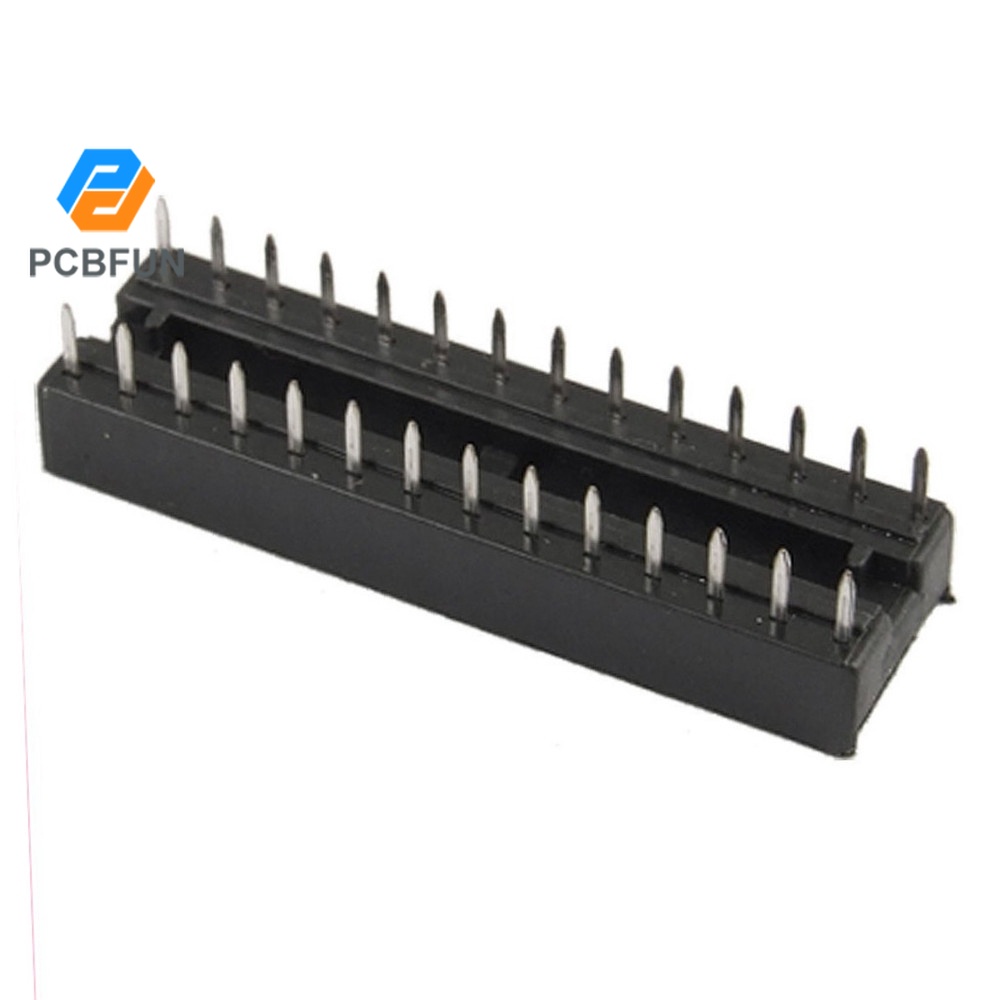Pcbfun 28 Pins Narrow Dip Ic Sockets Adaptor Solder Type Socket 2.54Mm Pitch 10 Pcs. | Shopee ...