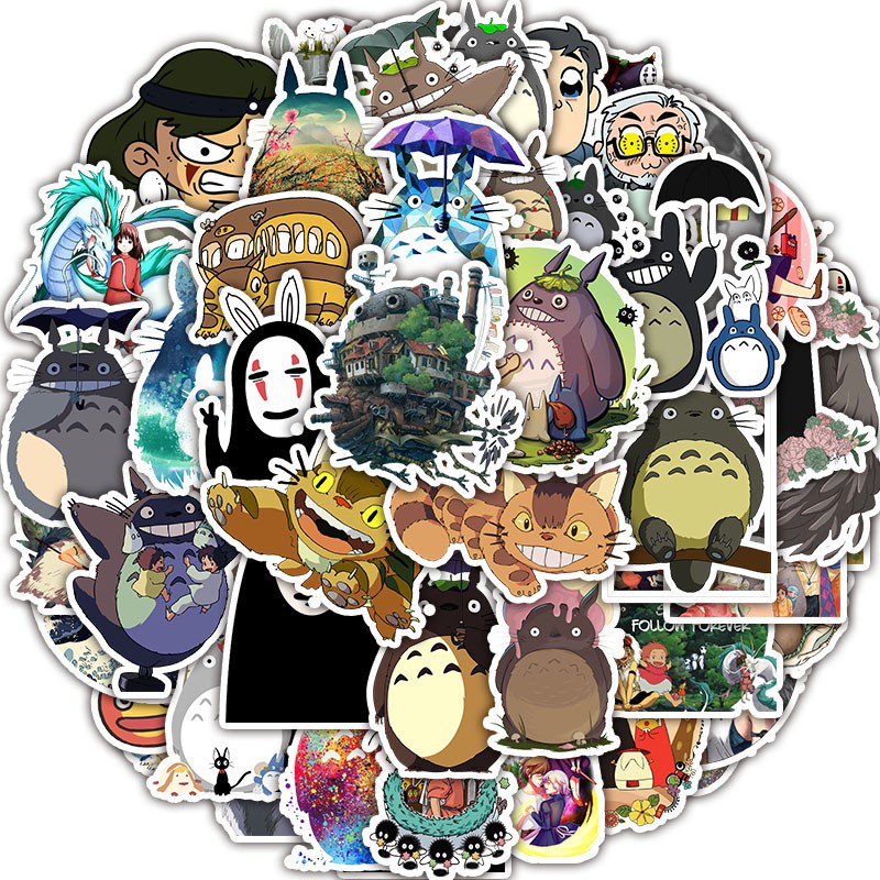 [large sticker] 50 stickers hayao miyazaki anime series for DIY luggage ...