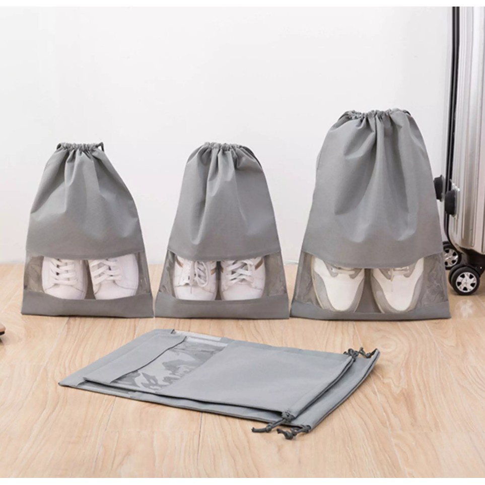 Jamila Travel Shoe Bags with Transparent Slot Non-Woven Drawstring ...
