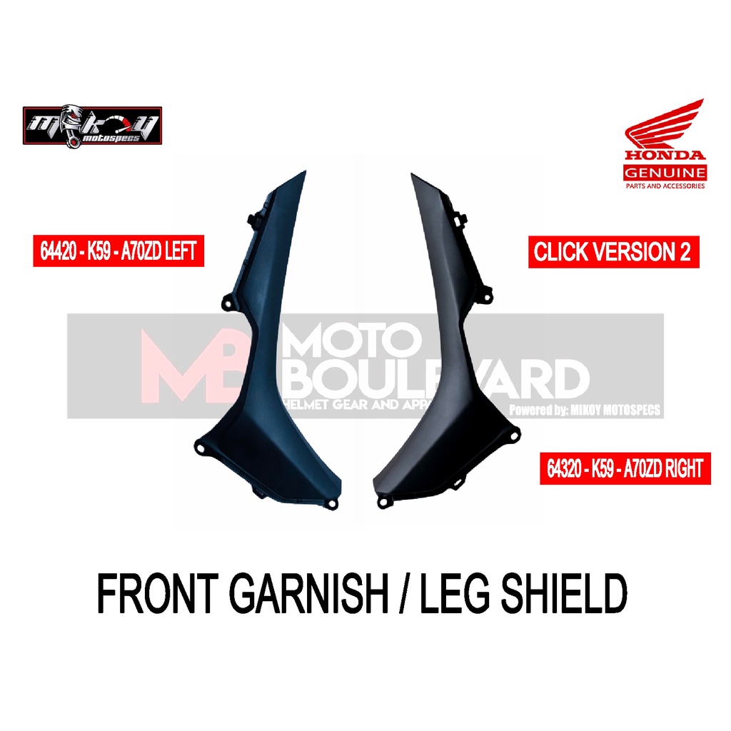 HONDA GENUINE FRONT GARNISH LEFT & RIGHT FOR CLICK V2 (LEGSHIELD ...