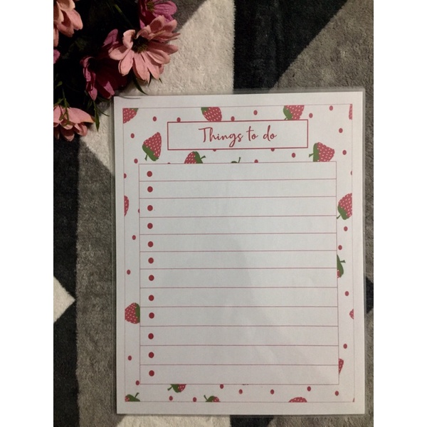 Laminated strawberry To do lists | Shopee Philippines