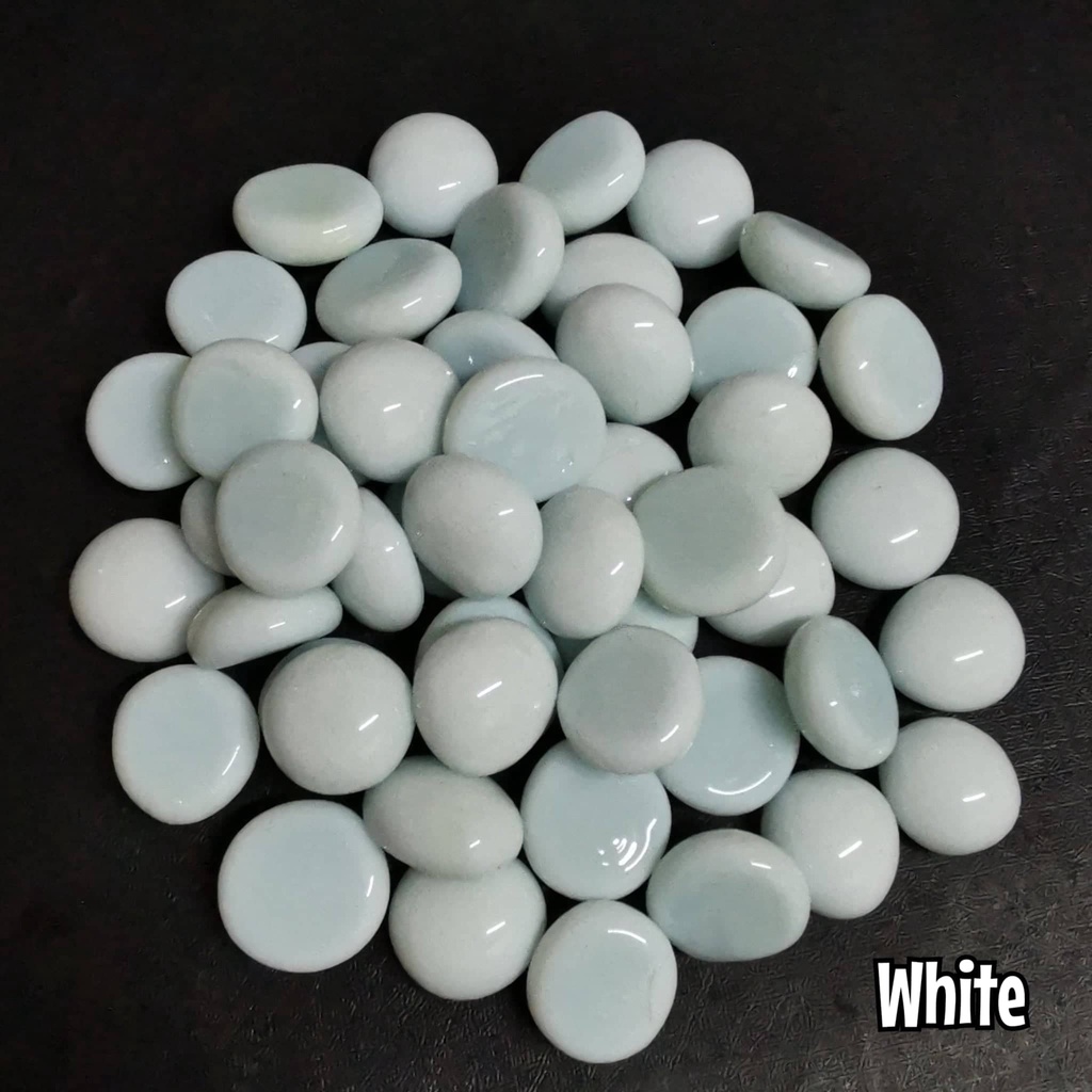 PEBBLES FLAT GLASS MARBLE 45- 50PCS per pack art and crafts | Shopee ...