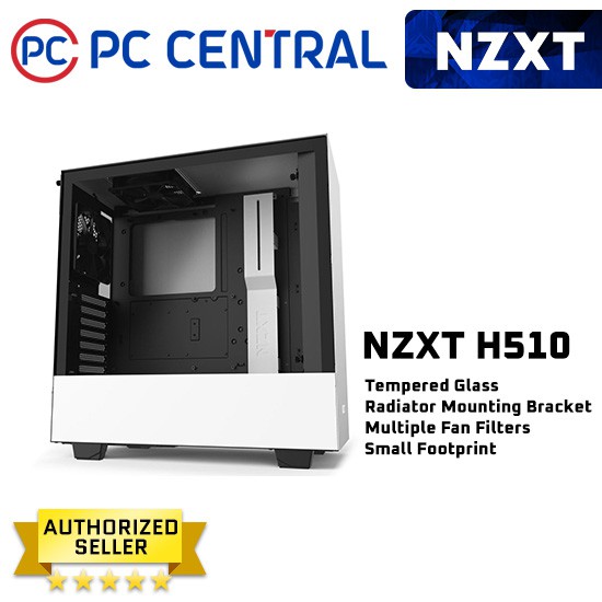 NZXT H Series H510 Compact Mid-Tower Case With Tempered Glass (Ca-H510b ...
