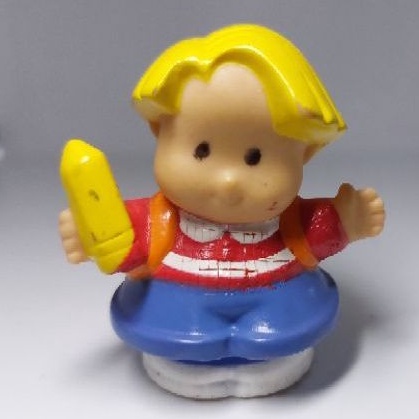 2005 Little People Fisher Price Mattel Boy Eddie With Frog In Bag ...