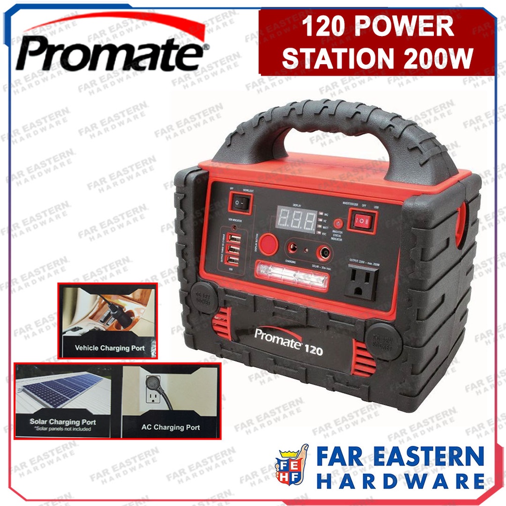 PROMATE 200W Power Station 120 Powerstation Powerbank | Shopee Philippines