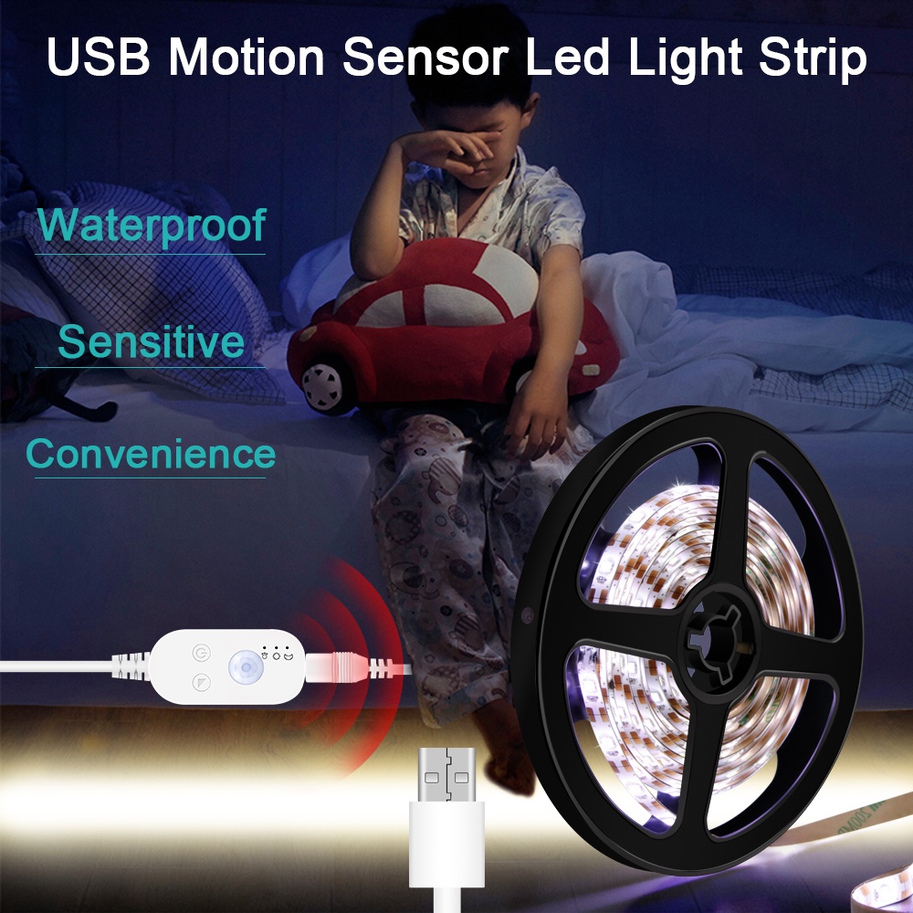 USB Motion Sensor Lamp Strip LED Human body induction lamp belt LED ...