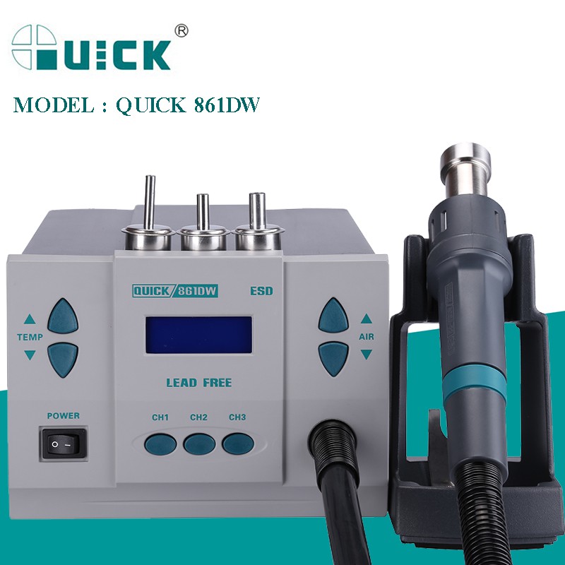 QUICK 861DW BGA Rework Station Hot Air Gun Intelligent Lead-Free ...