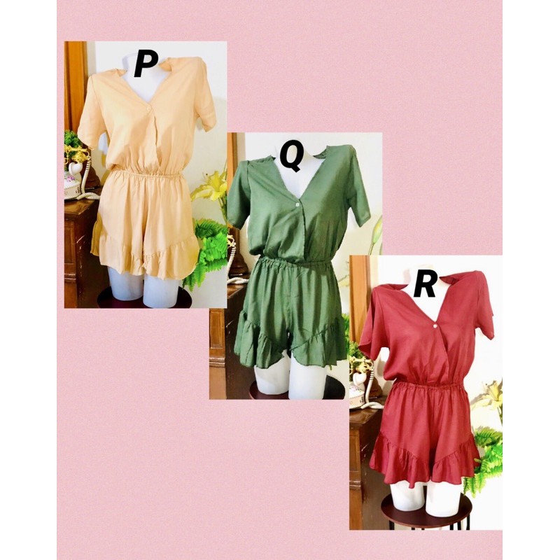 Ruffled Hem Romper/ Jumpshort | Shopee Philippines
