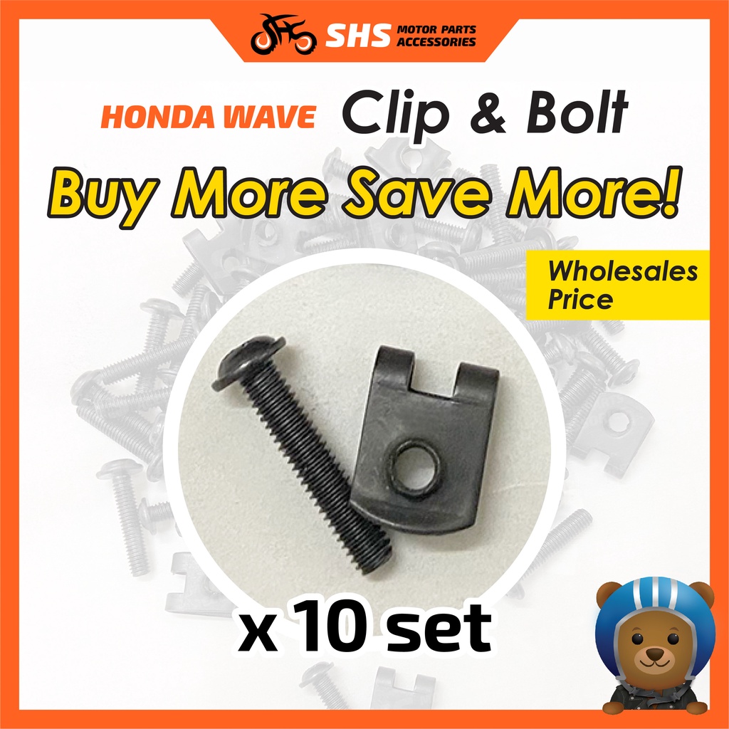 10 Set Honda Wave Skru screw Clip & Bolt Nut Set | Shopee Philippines