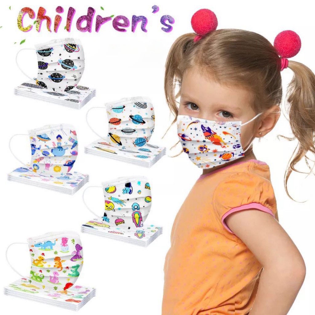 50pcs Kids Mask 3Ply Disposable Surgical Face Mask for Kids Makapal ...