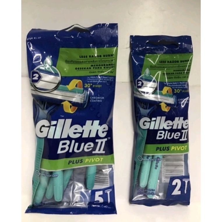 GILLETTE BLUE II Plus Pivot Razor Pack * SOLD PER PACK * | Shopee ...