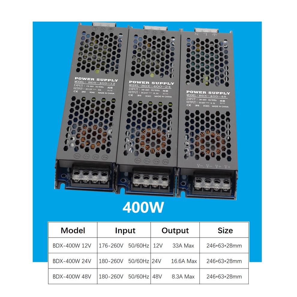 High Quality DC12V 24V 48V Power Supply LED Driver AC110-220V 100W 200W ...