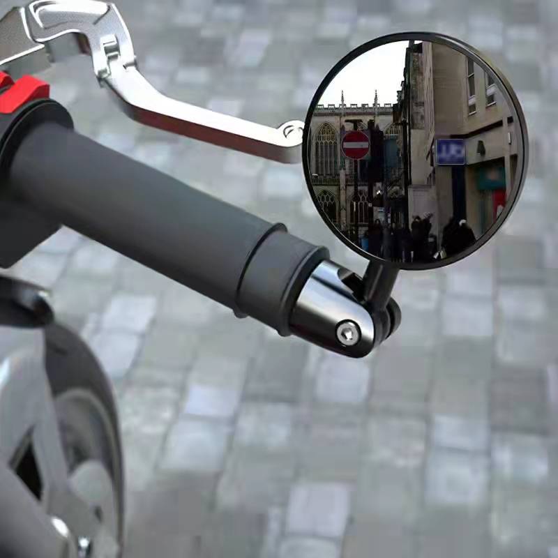 Round Bar End Rear Mirrors Motorcycle Side View Mirror side mirror for ...