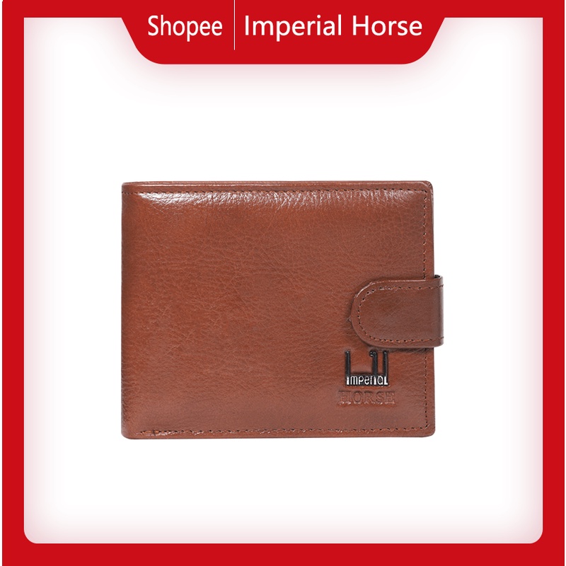 Imperial Horse Men's Leather Wallets Buckle Fold Over Zip Wallet Dompet ...