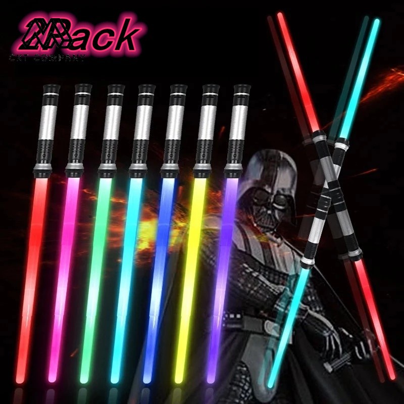 2Pc Flashing Lightsaber Laser Double Sword Toy Combo Flashing Stick ...