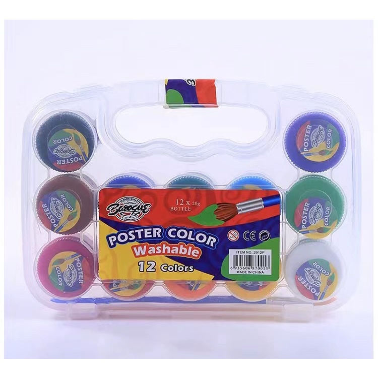 12colors Poster Paint Set With Paintbrush | Shopee Philippines