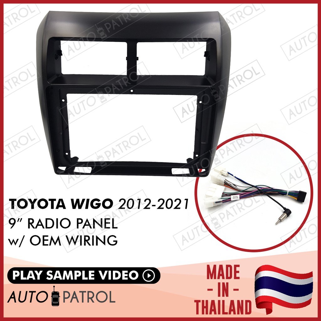 Toyota Wigo 2012-2021 9" Car Radio Panel Frame w/ Wiring Harness ...