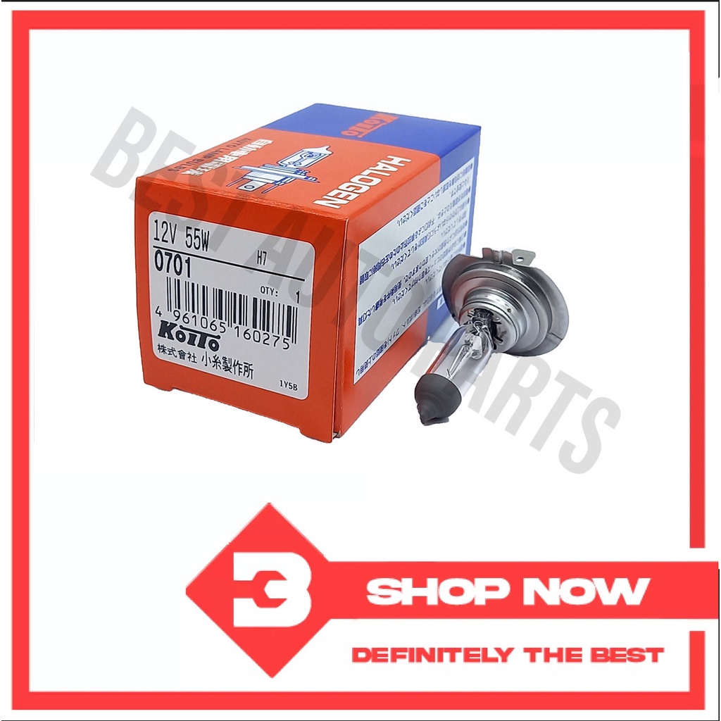 Koito Halogen Bulb H7 12V 55W PX26D T11 HB-0701 | Shopee Philippines