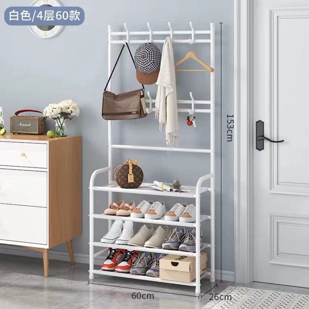 Multifunctional Shoe Rack Organizer Simple Floor Coat Rack Shoe Hat ...