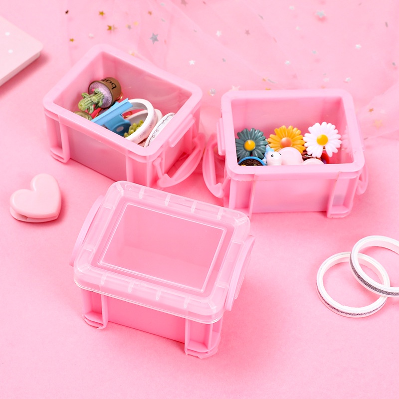 ins cute girl heart pink storage box creative mini portable girl ring ...