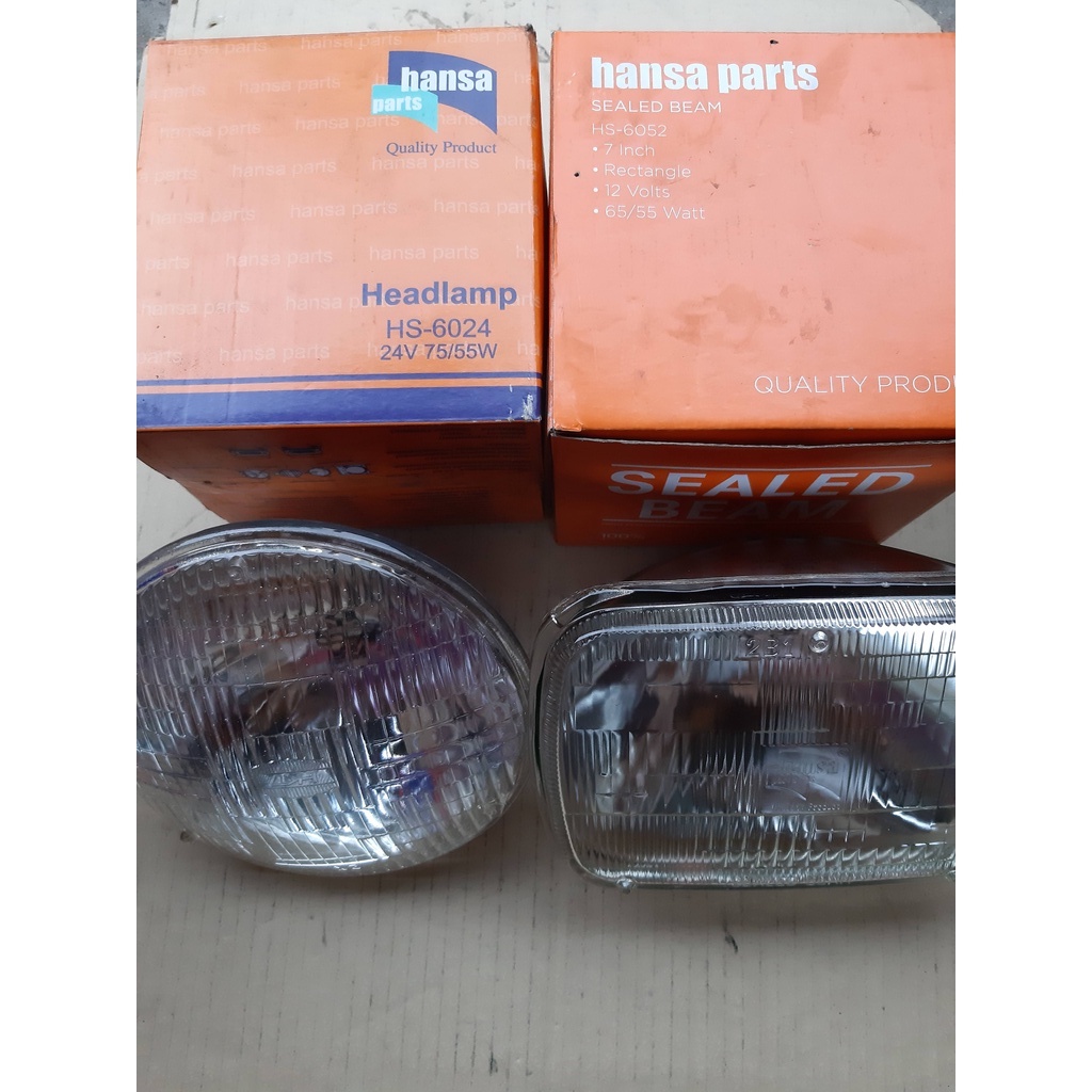 1pc HANSA Sealed Beam Round OR Square 2T 3T 12v 24v 6052 6014 6024 6000 ...