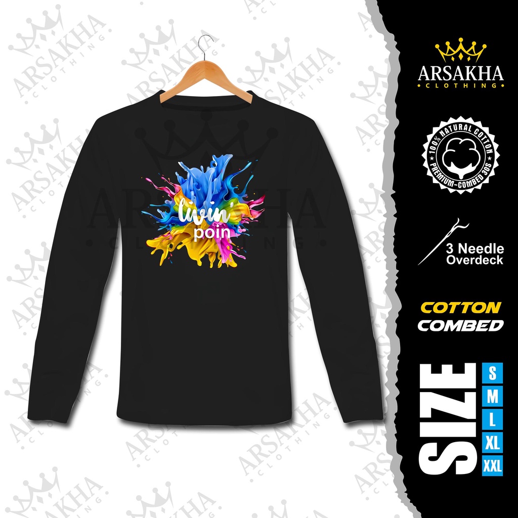 KATUN Livin Points Bank Mandiri Long Sleeve T-shirt Combed 30s Cotton ...