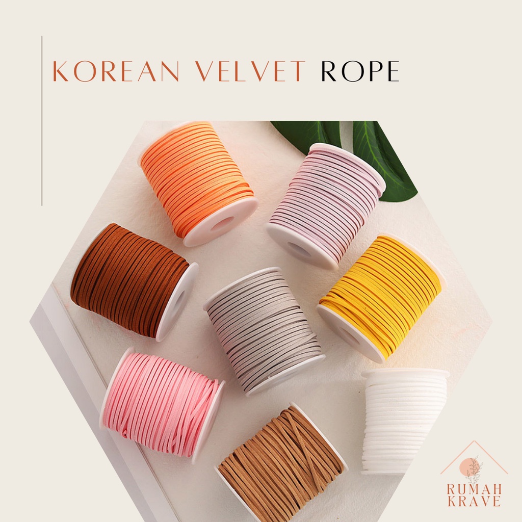 Rumah KRAVE - Korean Velvet Rope Roll / Suede Ribbon Rope 50 yards ...