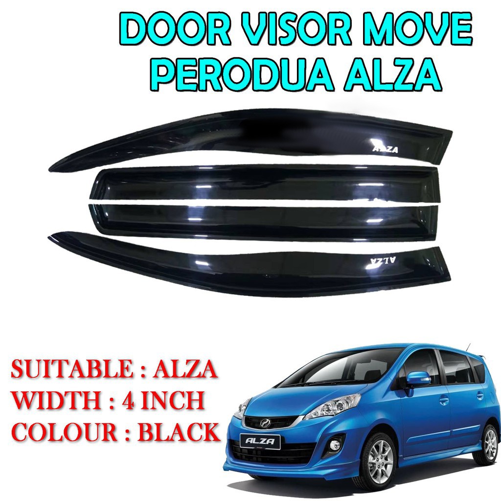 Perodua Alza Door Visor Move Wind Deflector (4PCS ) | Shopee Philippines