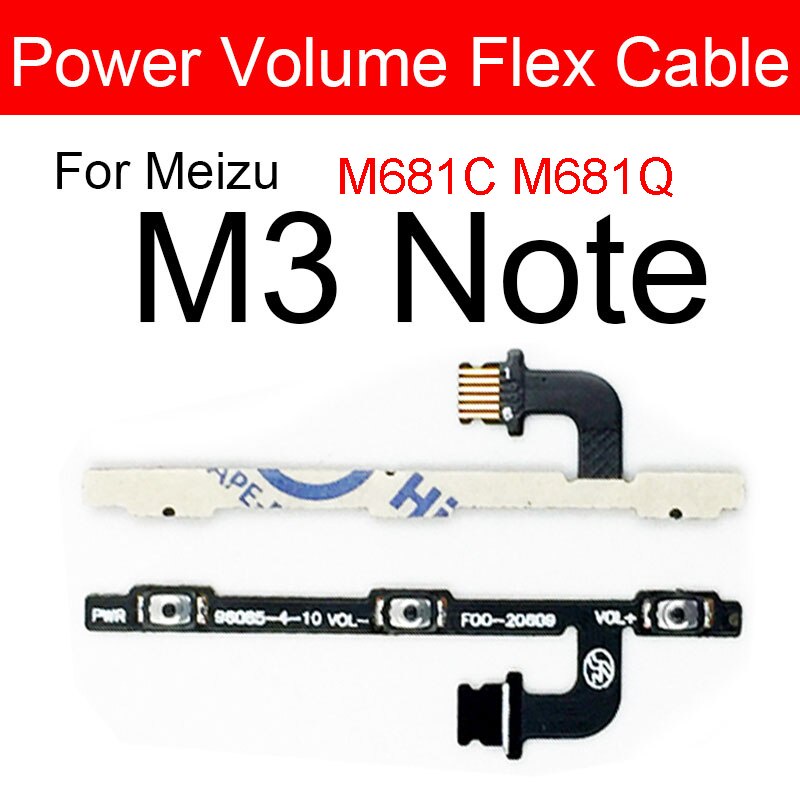 Volume & On Power Flex Cable For Meizu Meilan M1 M2 M3 M3s M5 M5s M5c ...