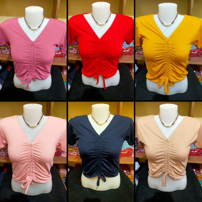 Korean string tops inspired for ladies || crop top | Shopee Philippines