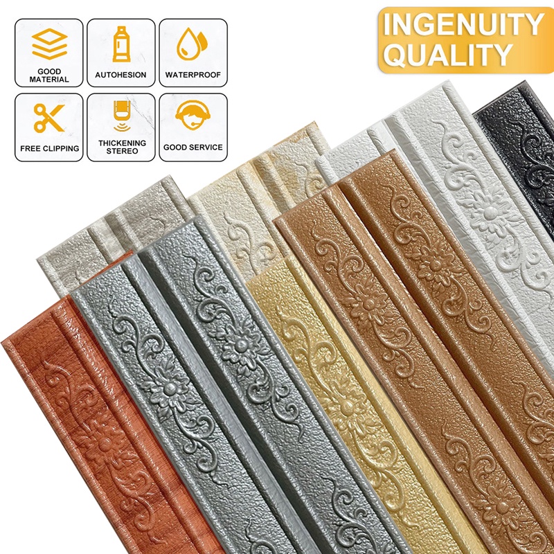 3d Wall Trim Line Skirting Border Self Adhesive Waterproof Baseboard