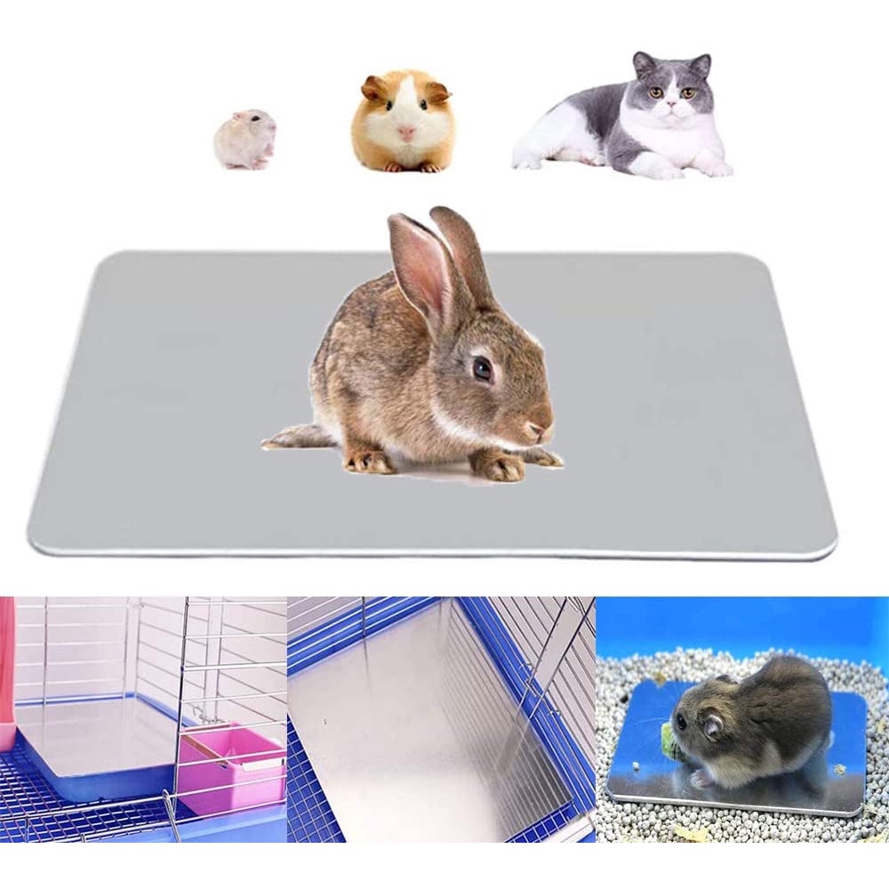 Small Pets Rabbit Hamster Guinea Pig Cooling Pad Stainless Plate Mat (S ...
