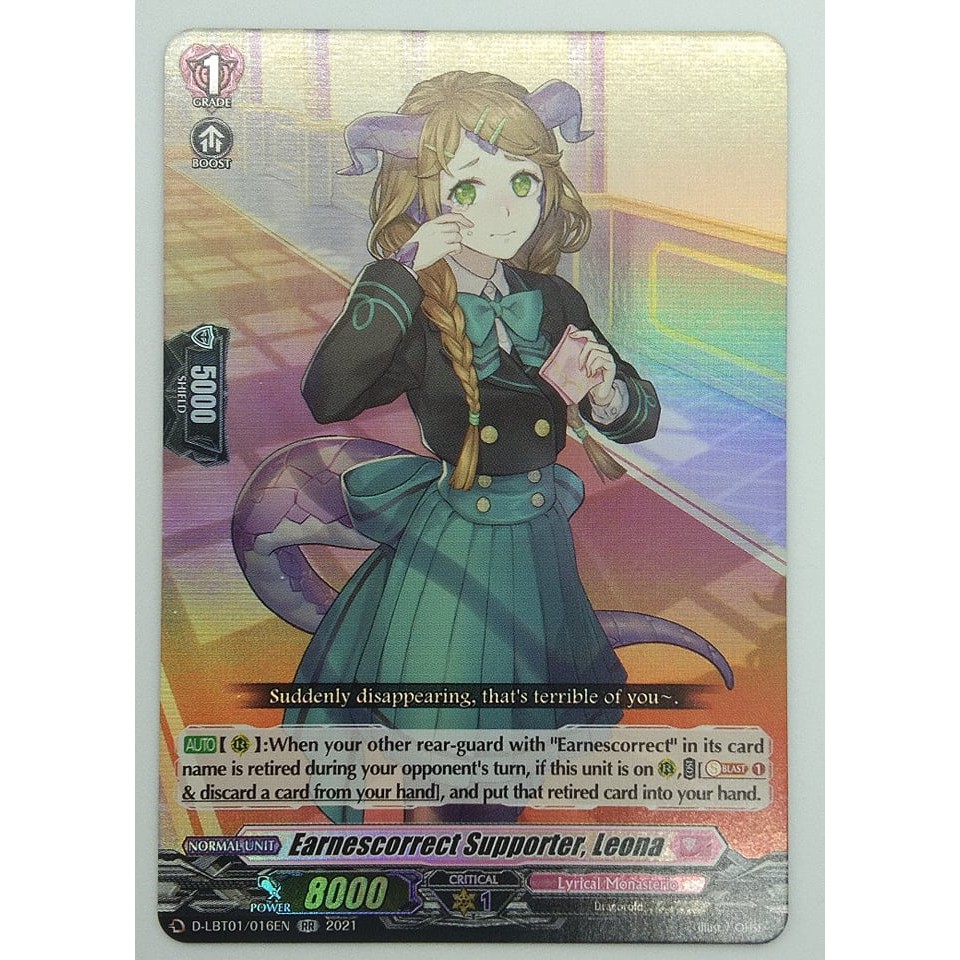 Earnescorrect Supporter, Leona (D-LBT01/016EN RR) - Cardfight!! Vanguard OverDress | Shopee ...