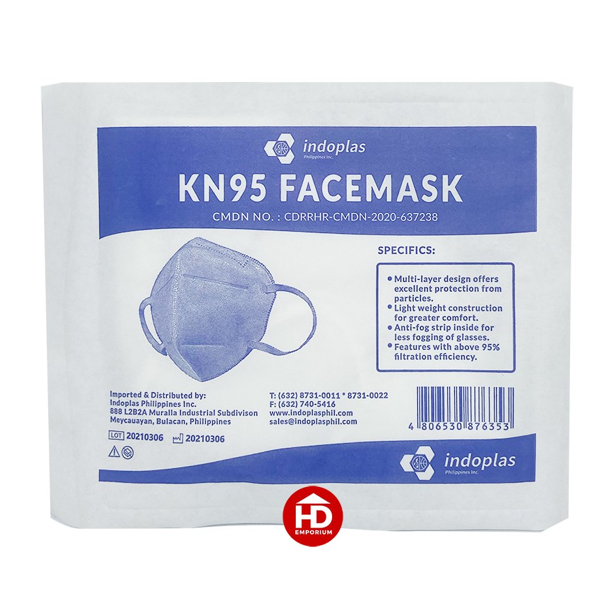 Indoplas KN95 Disposable Face Mask SINGLE PER PIECE medical grade FDA ...
