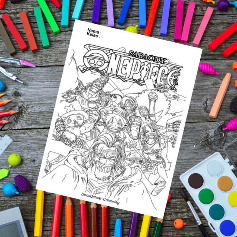 One Piece Theme Children's Coloring Drawing Paper / Drawing Paper (10 ...