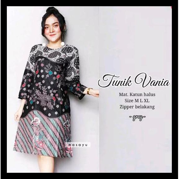 Batik Solo Vania Batik Tunic Dress Is Delicious | Shopee Philippines